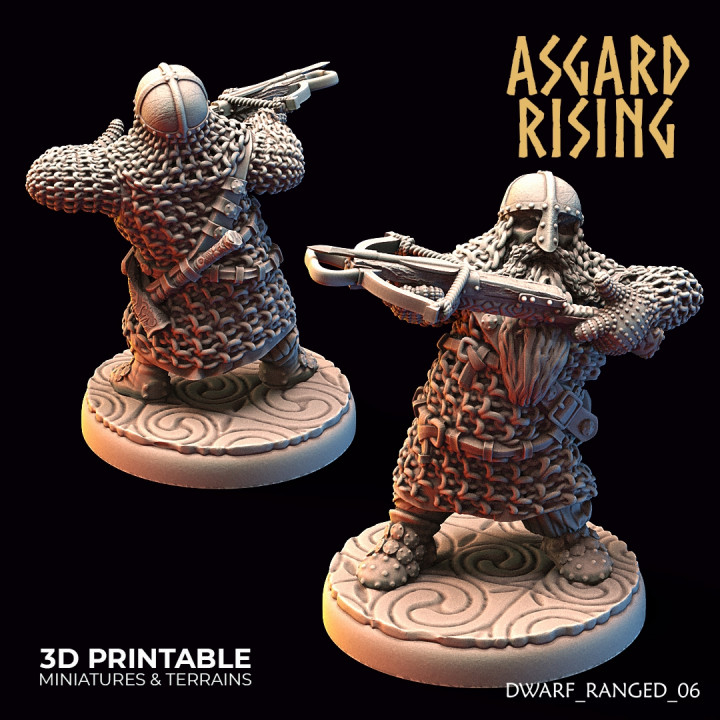 3D Printable DWARF RANGED: Dwarves in Chain Mail with Crossbows ...
