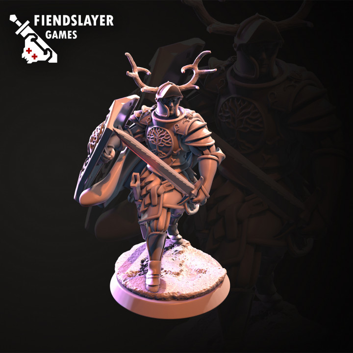 3D Printable Paladin of the Old Wood by Fiendslayer Games