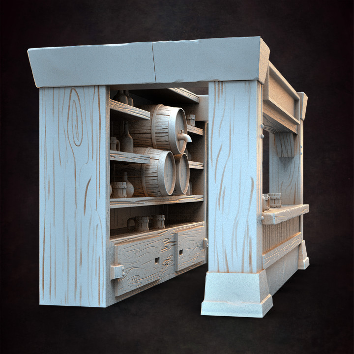 3D Printable Tavern Counter by Red Clay Collectibles
