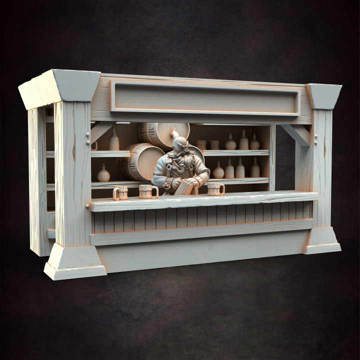 3D Printable Tavern Counter by Red Clay Collectibles
