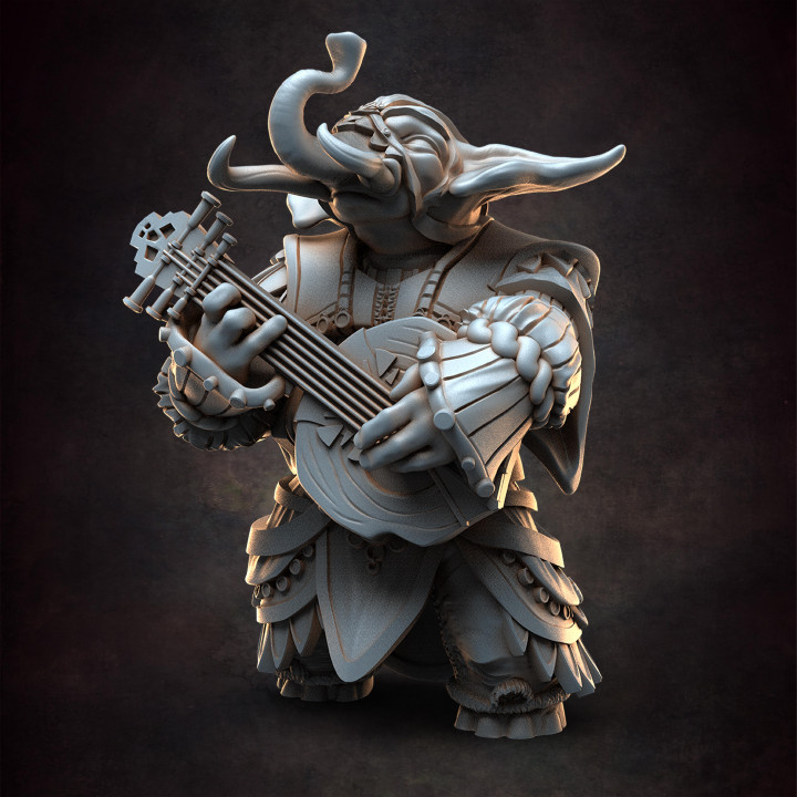 3D Printable Loxodon Bard 02 by Red Clay Collectibles