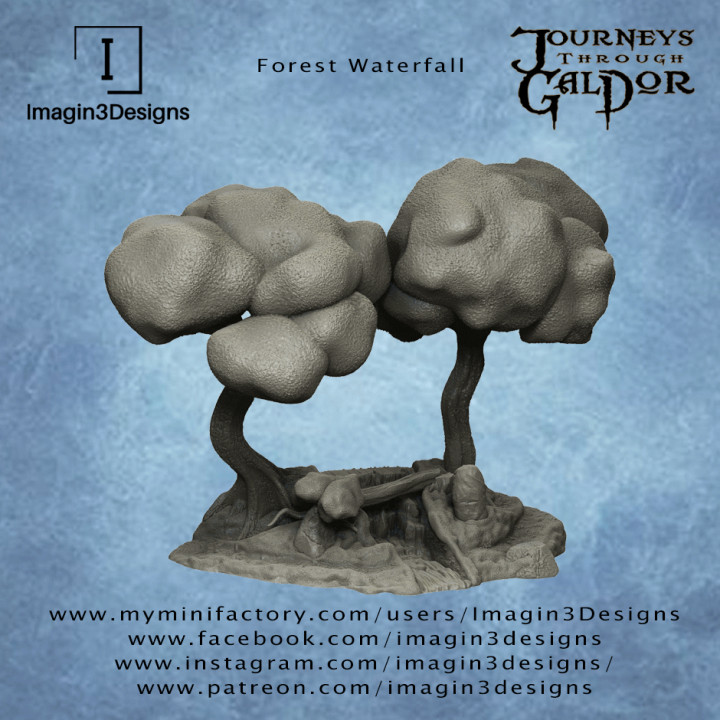 3D Printable Forest Waterfall by Imagin3Designs