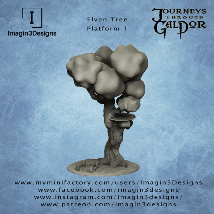 3D Printable Elven Tree Platform 1 by Imagin3Designs