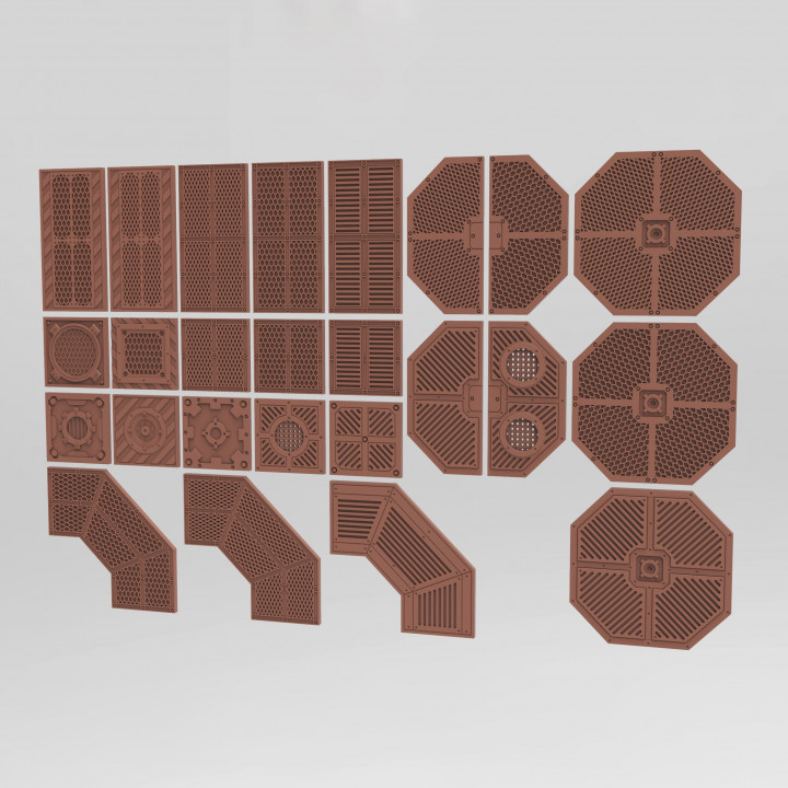 3D Printable Industrial Walkway Bundle by Tesseract Tomb