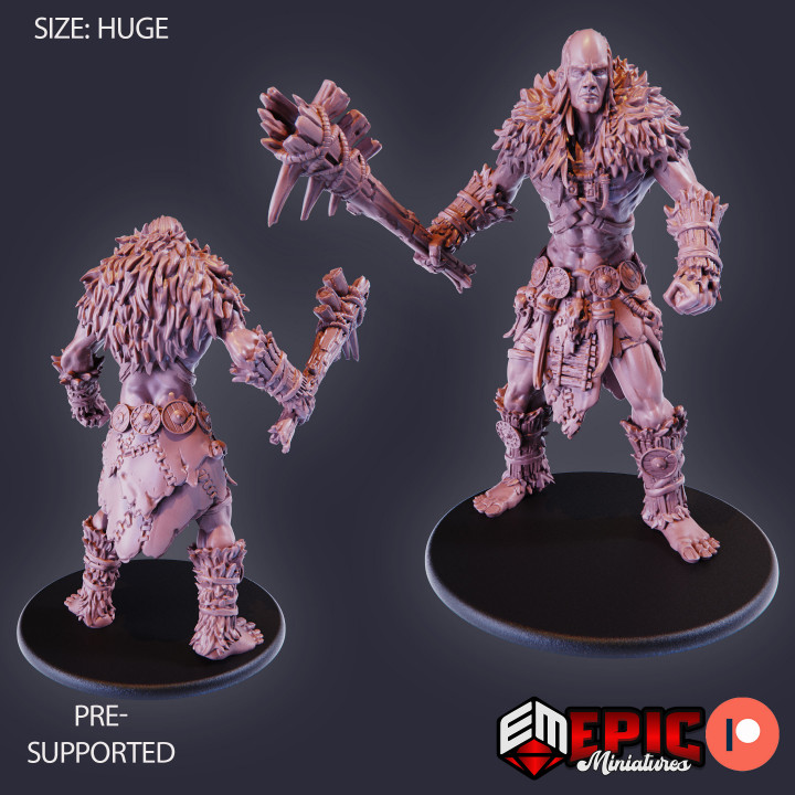 3D Printable Stone Giant Club / Male Mountain Guard / Nordic Rock Folk ...