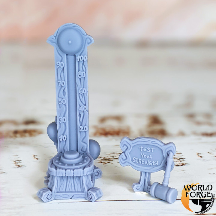 3D Printable Test Your Strength Game - Terrain by World Forge Miniatures