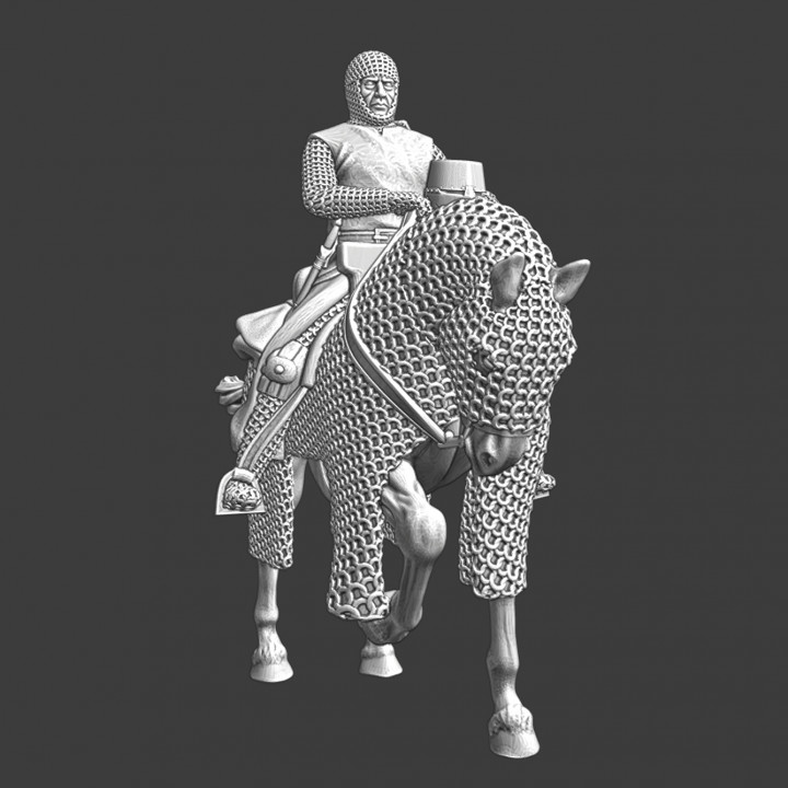 3D Printable Mounted medieval knight with helmet in hand. by Northern ...