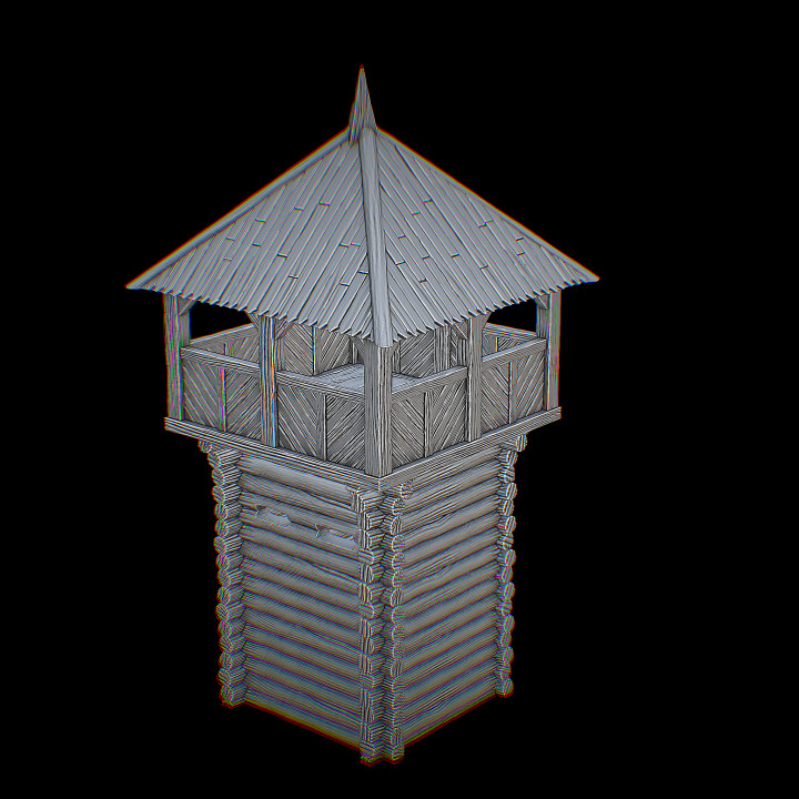 3D Printable Viking village Tower (and Dice tower) by Key Capas