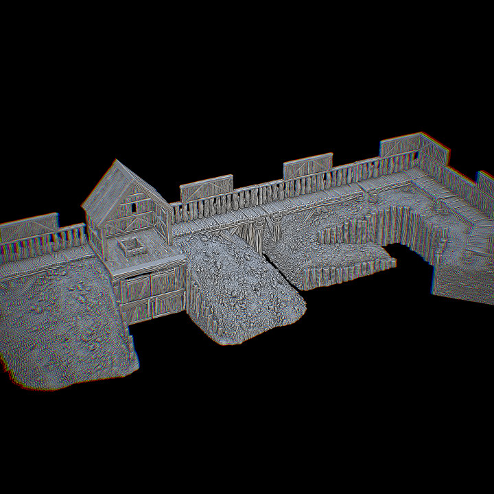 3D Printable Viking Fortification Rampart by Key Capas
