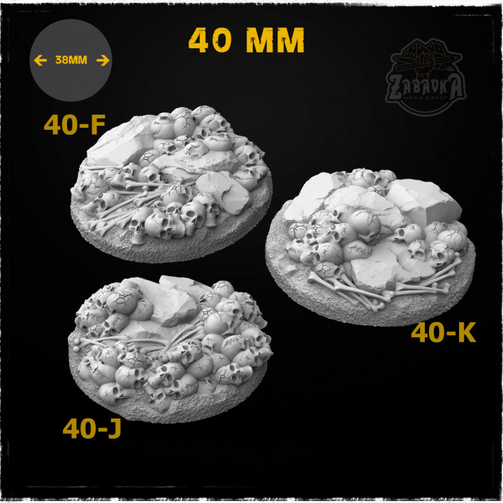 3D Printable Skulls and Bones Base Toppers by Zabavka Workshop