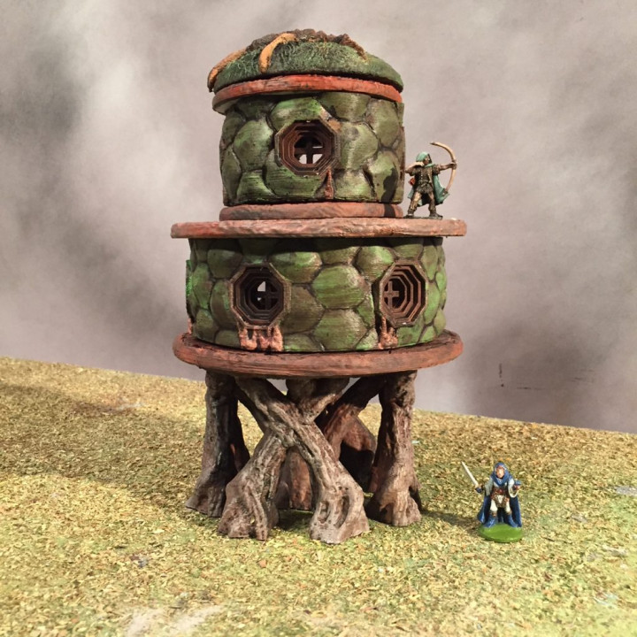 3D Printable Wood Elf Fort and Buildings by GameScape3D