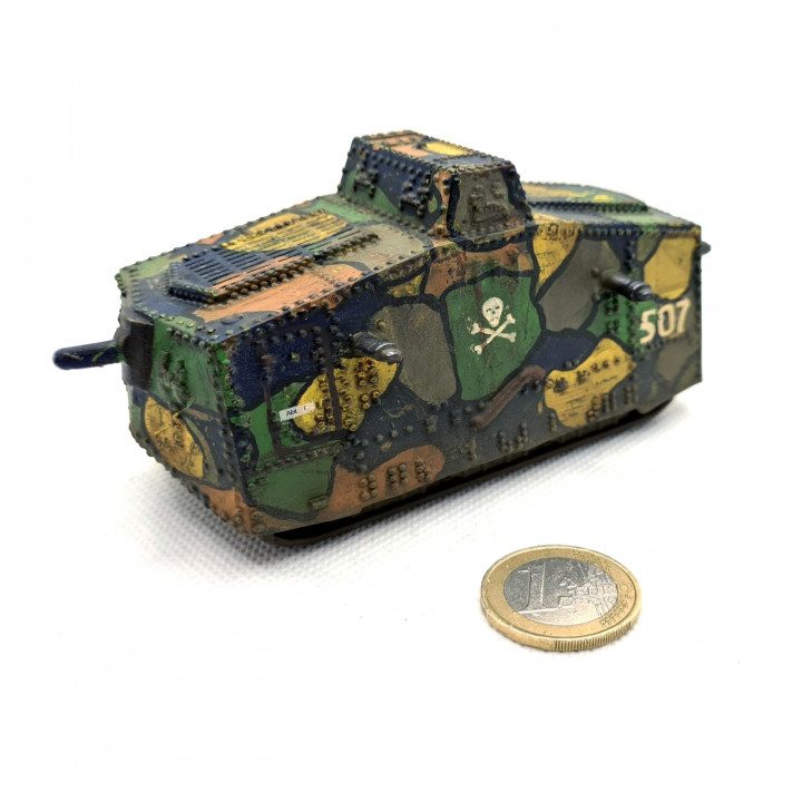 3D Printable WW1 4 tanks clean and destroy (8 STL) (Fr, US, UK, German ...