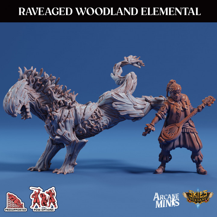 3D Printable Ravaged Woodland Elemental by Sordane Publishing