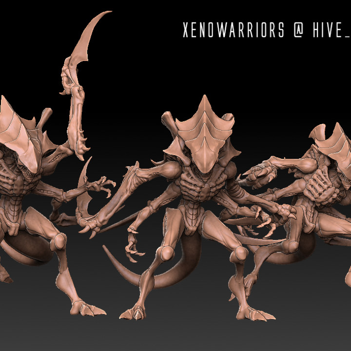 3D Printable Xenowarrior Bugs x3 by Hive Delta