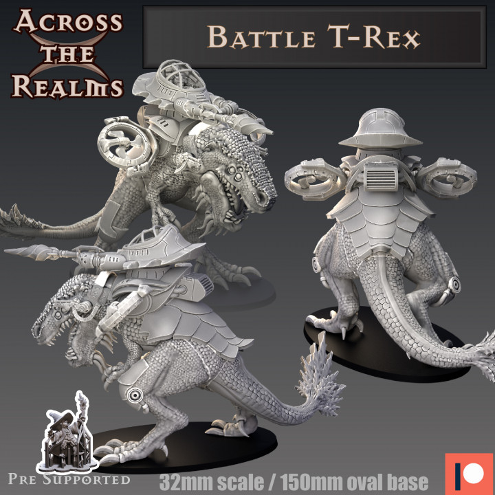 3D Printable Battle T Rex by Across the Realms