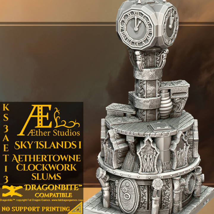 3D Printable KS3AET13 – Aethertowne Clockwork Slums by Aether Studios