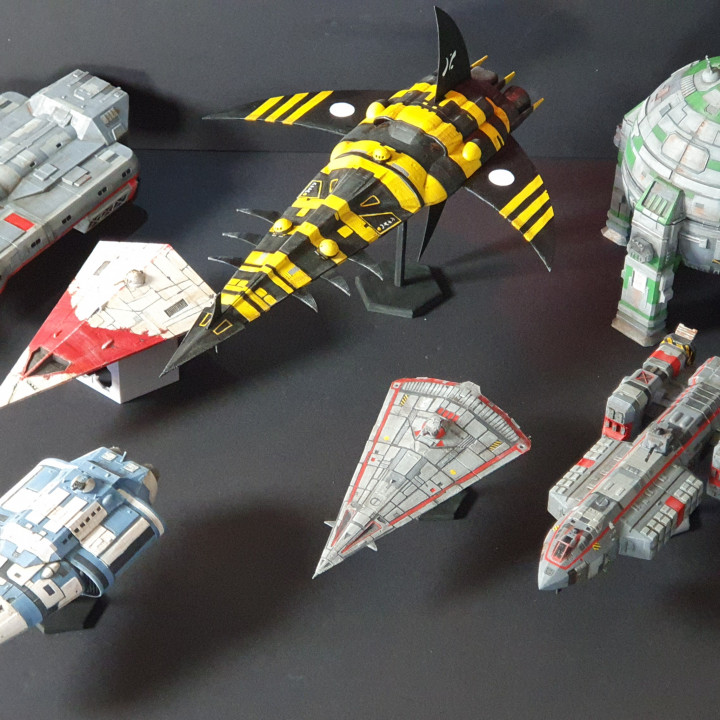 3D Printable Traveller Starships Miniatures I by 2nd Dynasty