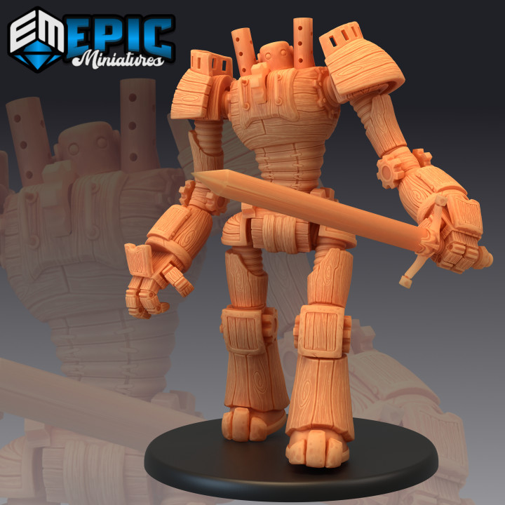 3D Printable Wood Construct Sword / War Machine / Steampunk Tech Battle ...
