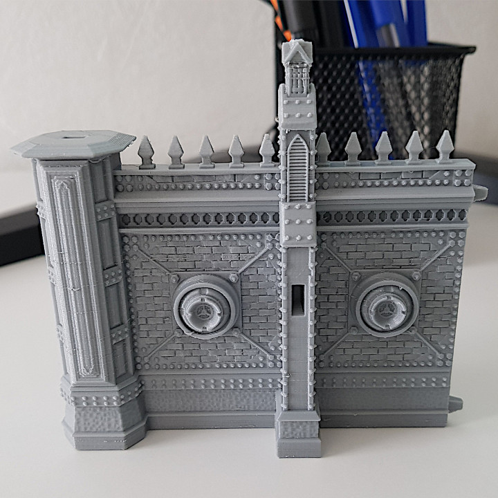 3D Printable Gate + Wall (Modular) by TrigonumVR