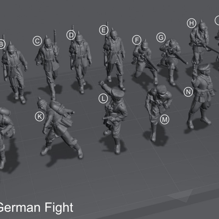 3D Printable WW1 German Squad - Wargame - 28mm - Files Pre-supported ...