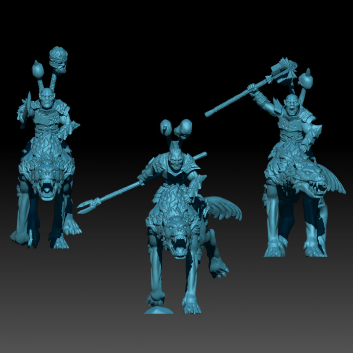 3D Printable KZKMINIS - Iron Fang Clan Wolf Riders by KZKMINIS