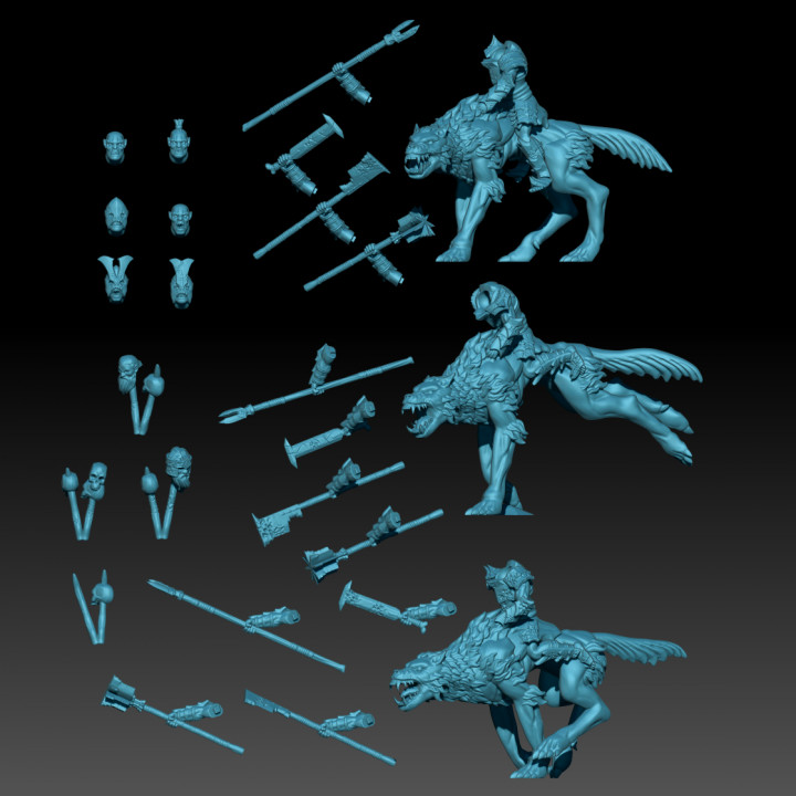 3D Printable KZKMINIS - Iron Fang Clan Wolf Riders by KZKMINIS
