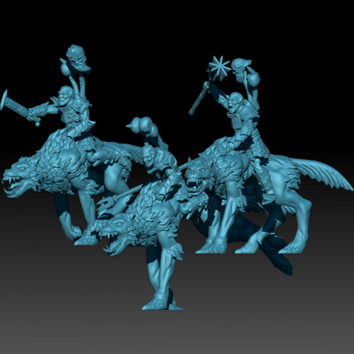 3D Printable KZKMINIS - Iron Fang Clan Wolf Riders by KZKMINIS