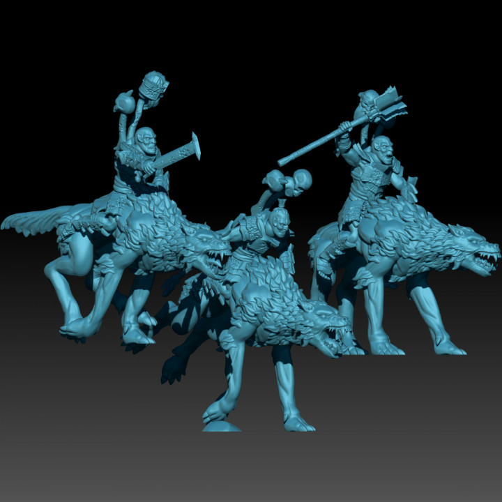 3D Printable KZKMINIS - Iron Fang Clan Wolf Riders by KZKMINIS