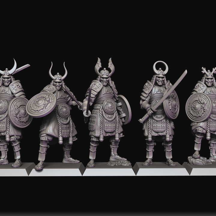 3D Printable SHOGUN GUARD (MULTIPLE WAPONS) by Raven Twin Miniatures
