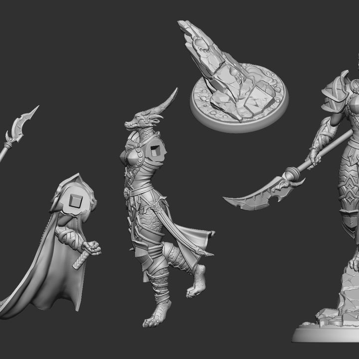 3D Printable Arsha 32 mm and 75mm pre-supported by White Werewolf Tavern