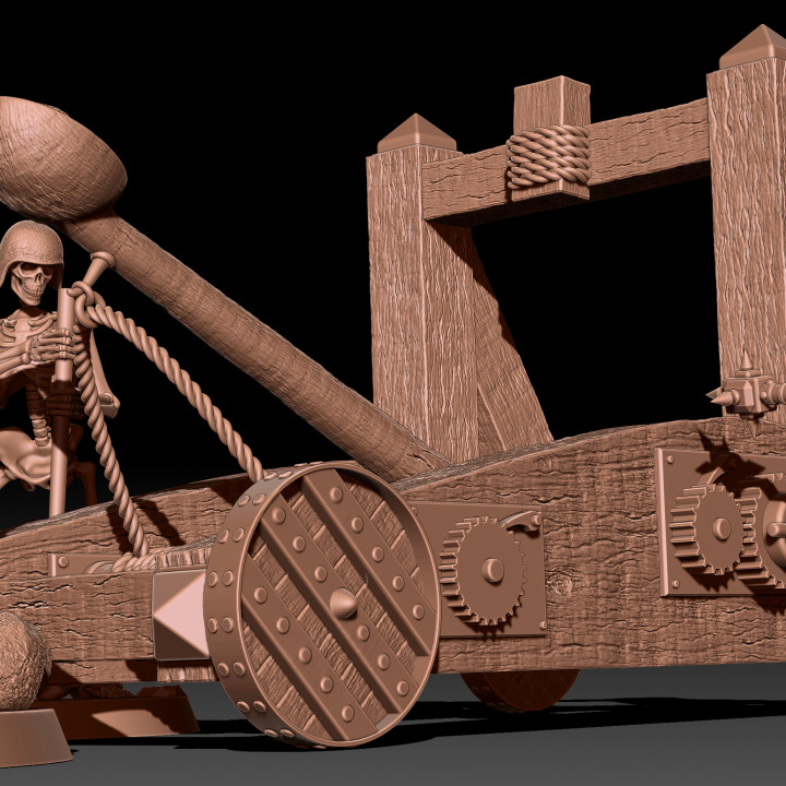 3D Printable Skeletons catapult crew by PostMortemNihiliEst
