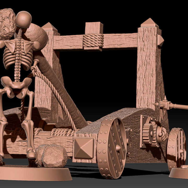 3D Printable Skeletons catapult crew by PostMortemNihiliEst