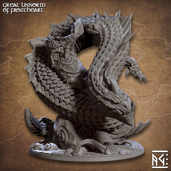 3D Printable Great Linnorm of Frostheart by Artisan Guild
