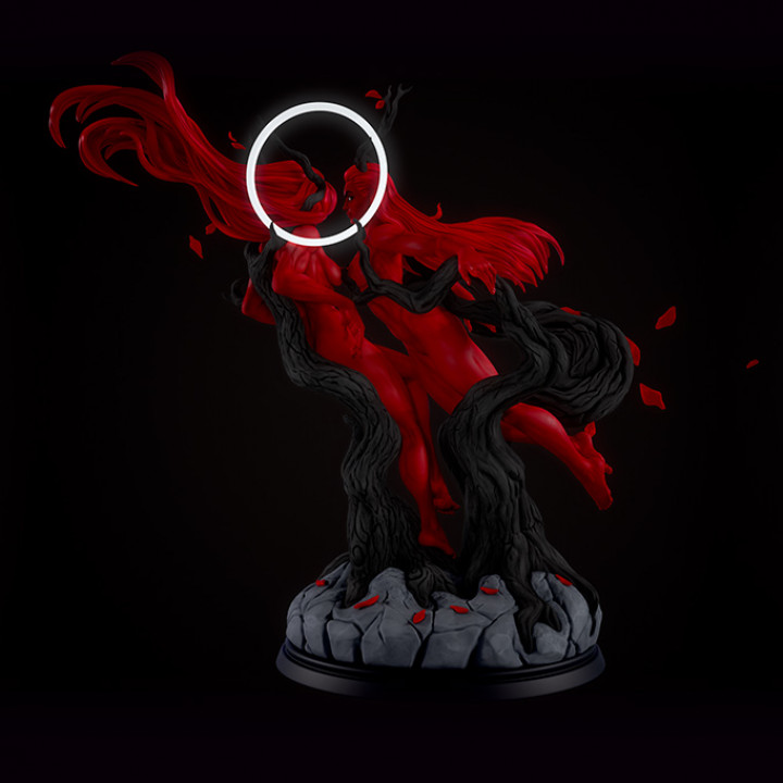 3D Printable Red 12 - Double Figure Pin-Up by Ronin Arts Workshop