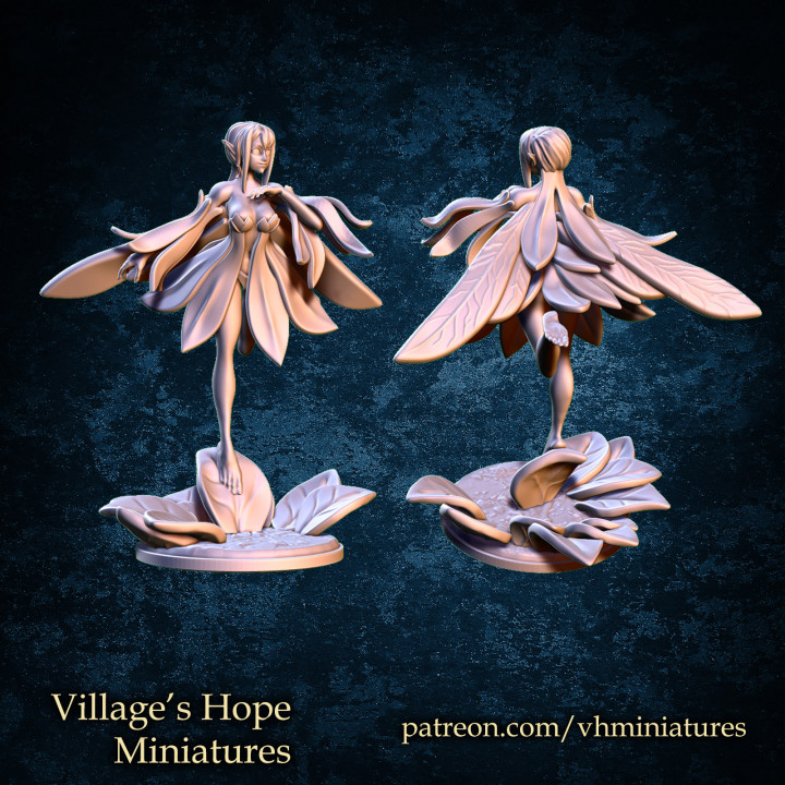 3D Printable Lily fairy miniatures by Village's Hope Miniatures