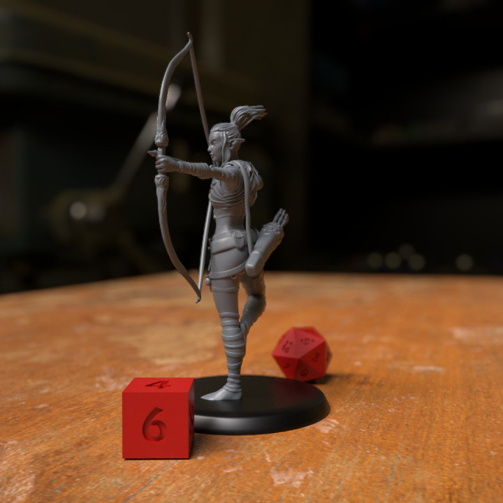 3D Printable Female Elf Archer Ranger by Atlas Studios