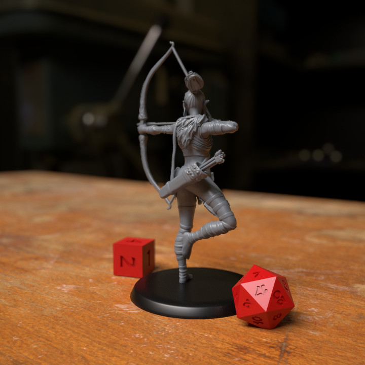 3D Printable Female Elf Archer Ranger by Atlas Studios