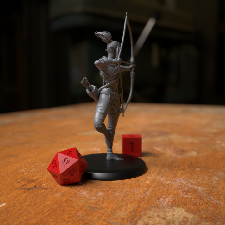 3D Printable Female Elf Archer Ranger by Atlas Studios