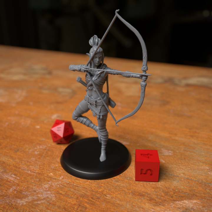3D Printable Female Elf Archer Ranger by Atlas Studios