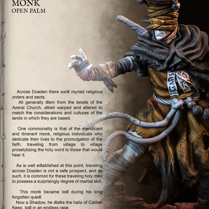3D Printable Shadow Monk | Lone Heroes | Hero by Bestiarum Miniatures