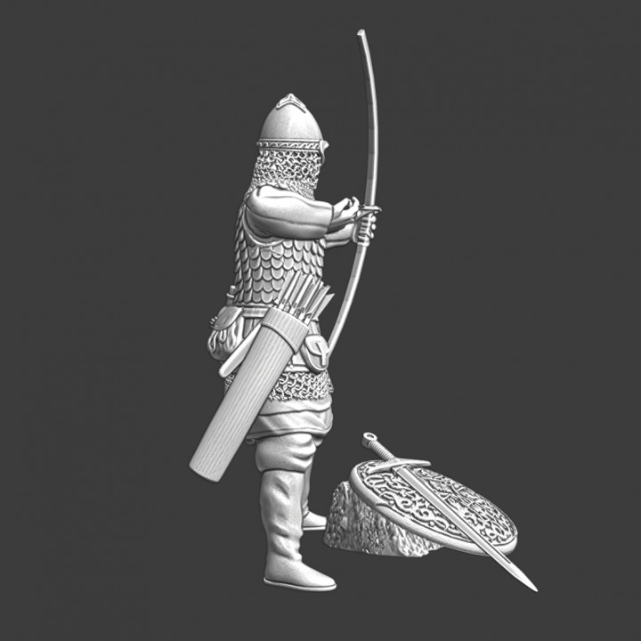 3D Printable Medieval Noble Russian Archer by Northern Crusades Miniatures