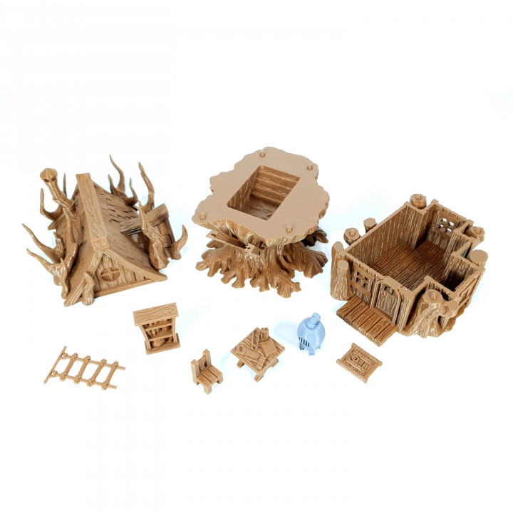 3D Printable TREEHOUSE - TABLETOP TERRAIN DND RPG SCATTER by Jason Beckers