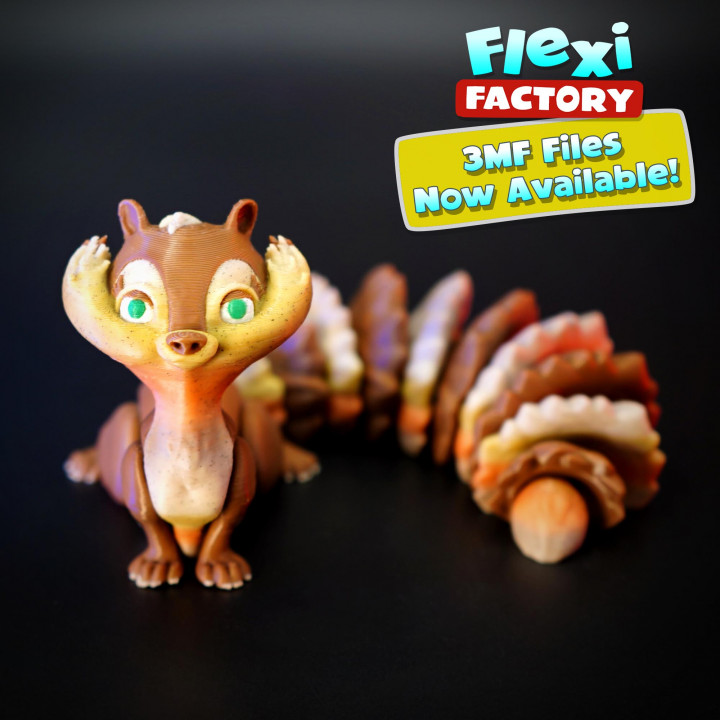 3D Printable Cute Flexi Print-in-Place Squirrel Now with 3MF Files ...