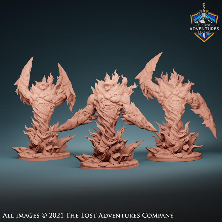 3D Printable Burning Soul Elementals (Set of 3) by The Lost Adventures Co.