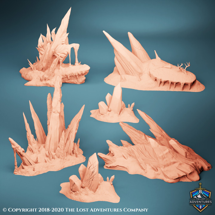 3D Printable Jagged Ice Crystals (Set of 5) by The Lost Adventures Co.