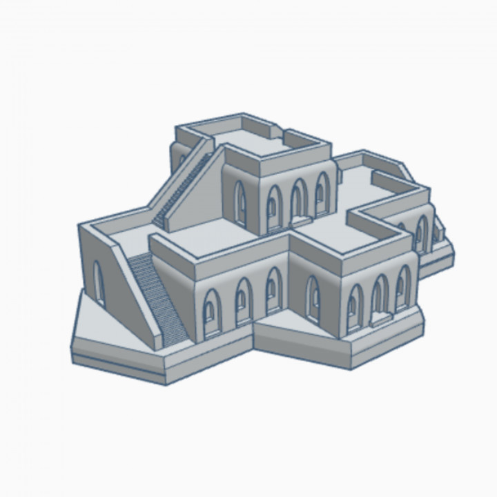 3D Printable Desert World Building 1 with Hex Base DWHB001 by Wargame Forge