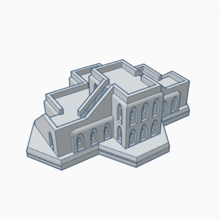 3D Printable Desert World Building 1 with Hex Base DWHB001 by Wargame Forge