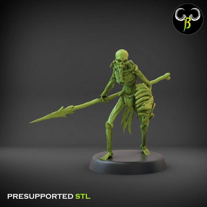 3D Printable Flesh Skeleton Lance Set C by ClayBeastCreation
