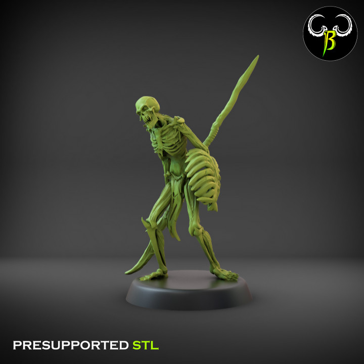 3D Printable Flesh Skeleton Lance Set A by ClayBeastCreation