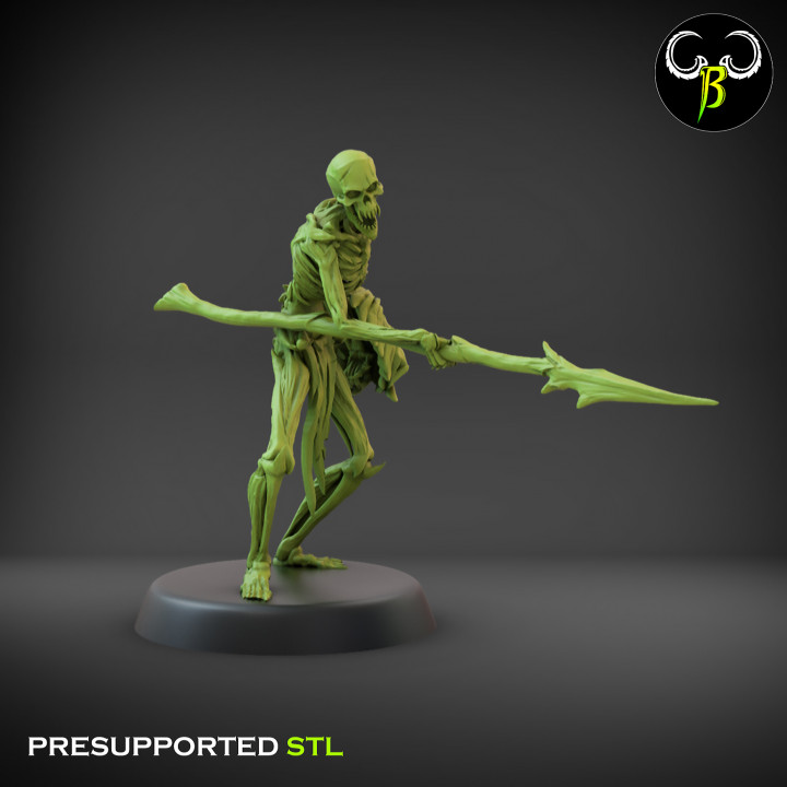 3D Printable Flesh Skeleton Lance Set A by ClayBeastCreation